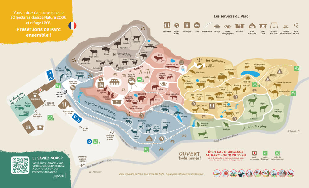 Plan du Zoo - Parc animalier de la Barben